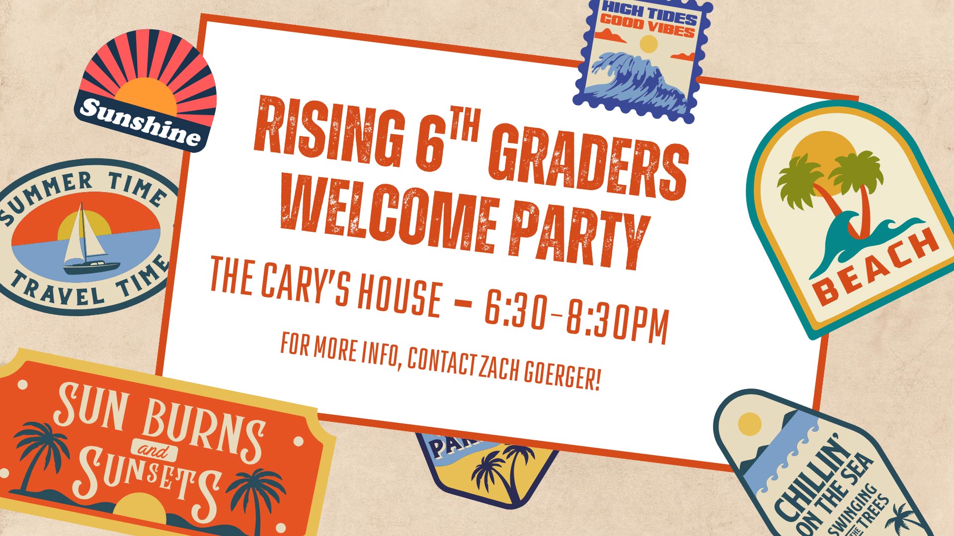 Rising 6th Graders Welcome Party - Cedar Run Community Church